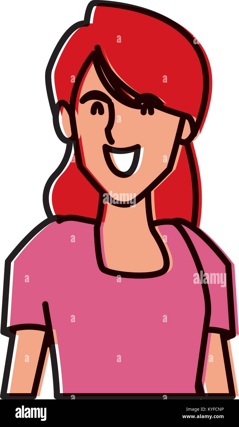 Woman profile smiling cartoon Stock Vector Image & Art - Alamy