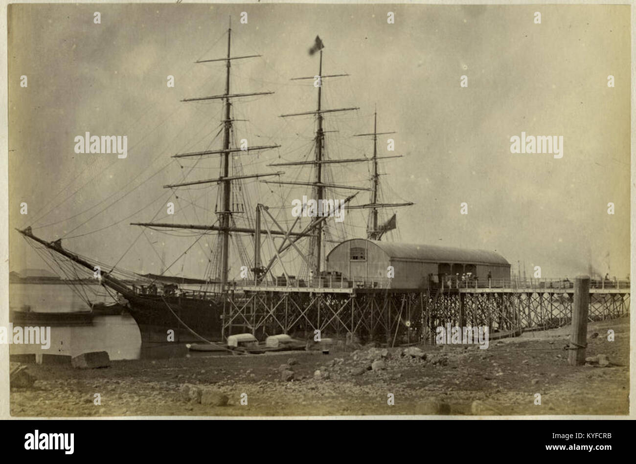 Vintage photo of a ship, Rangoon in the 1870s Stock Photo - Alamy