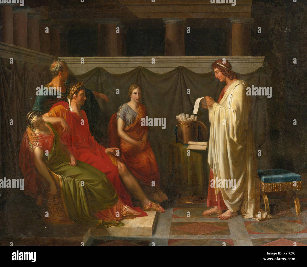 Jean-Bruno Gassies' 1814 painting depicts the Roman poet Virgil reading ...
