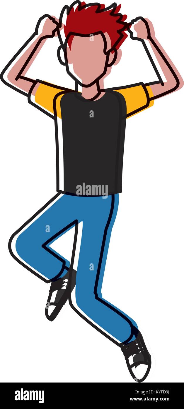 Man happy jumping cartoon Stock Vector Image & Art - Alamy