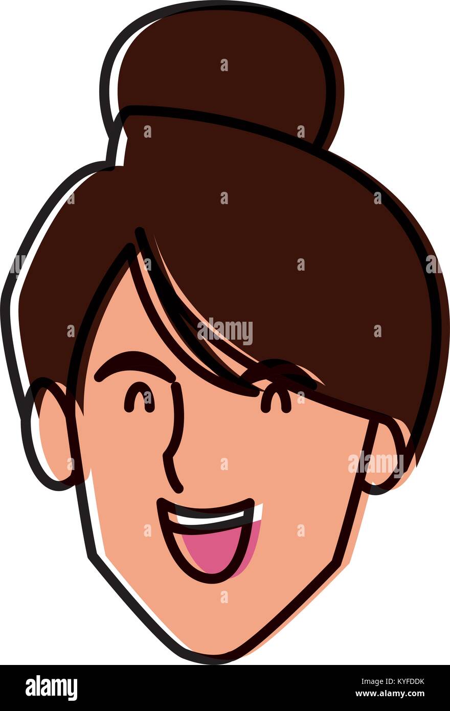 Woman face smiling cartoon Stock Vector Image & Art - Alamy