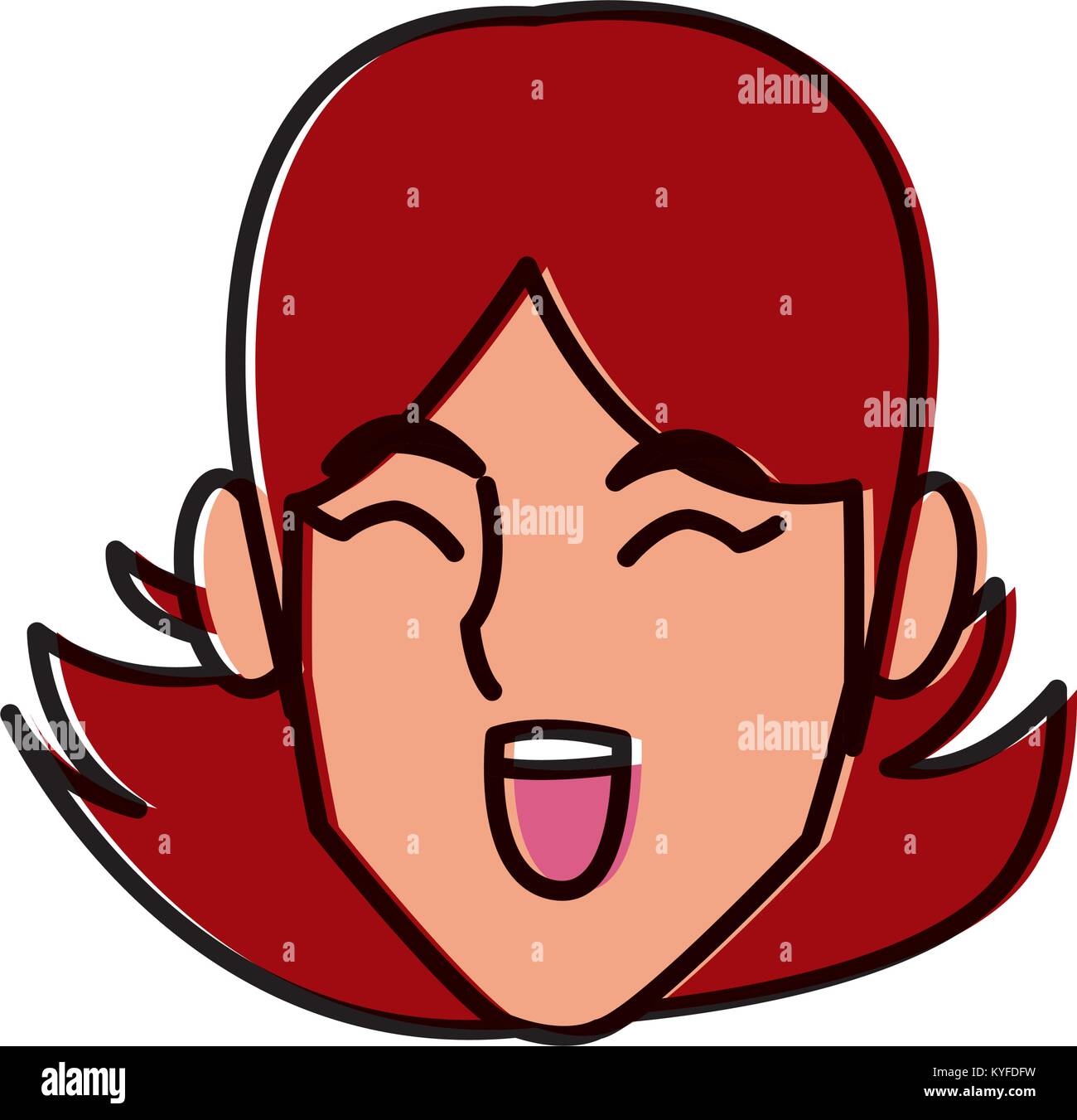 Woman face smiling cartoon Stock Vector Image & Art - Alamy