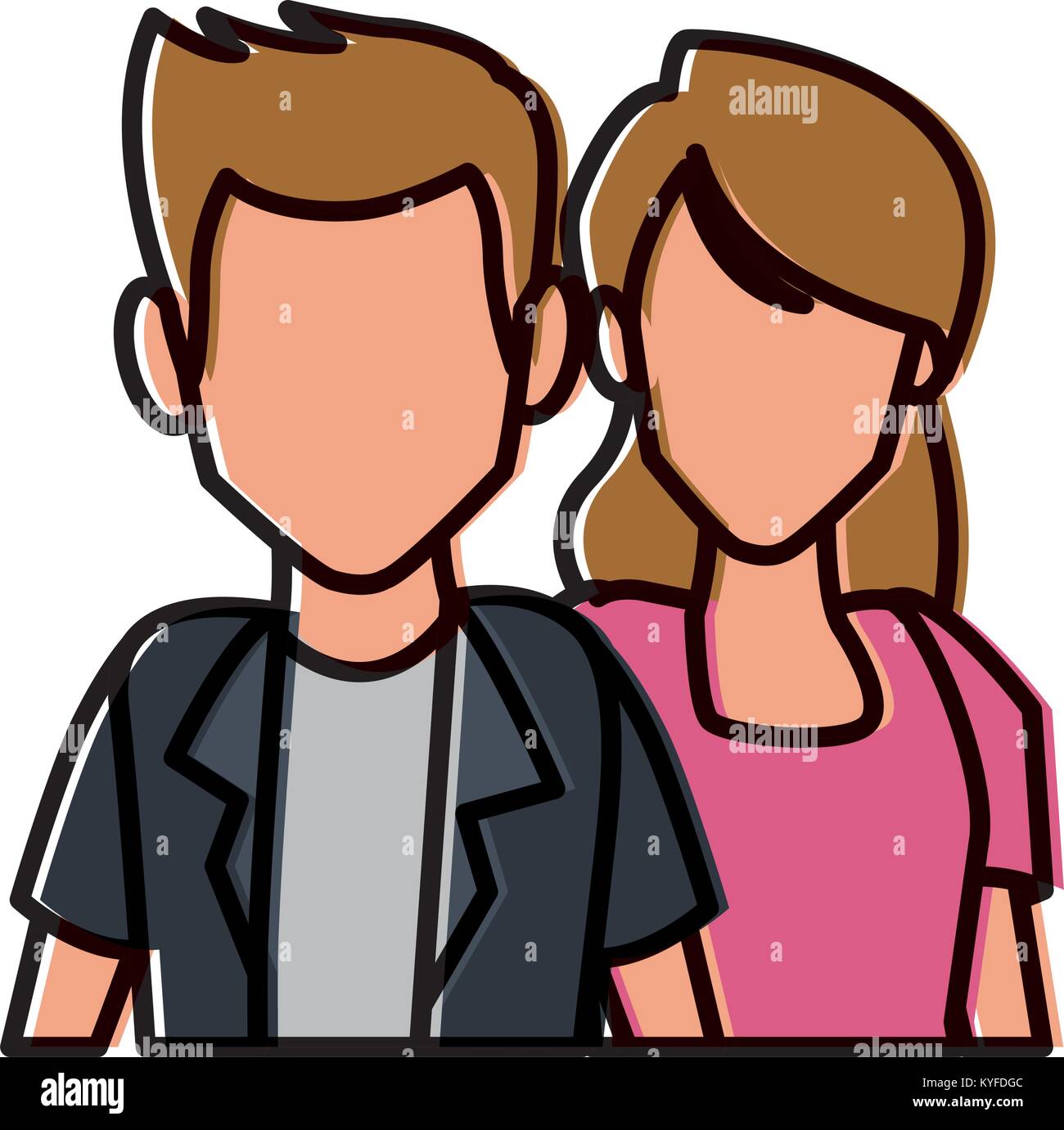 Couple of friends cartoon Stock Vector Image & Art - Alamy