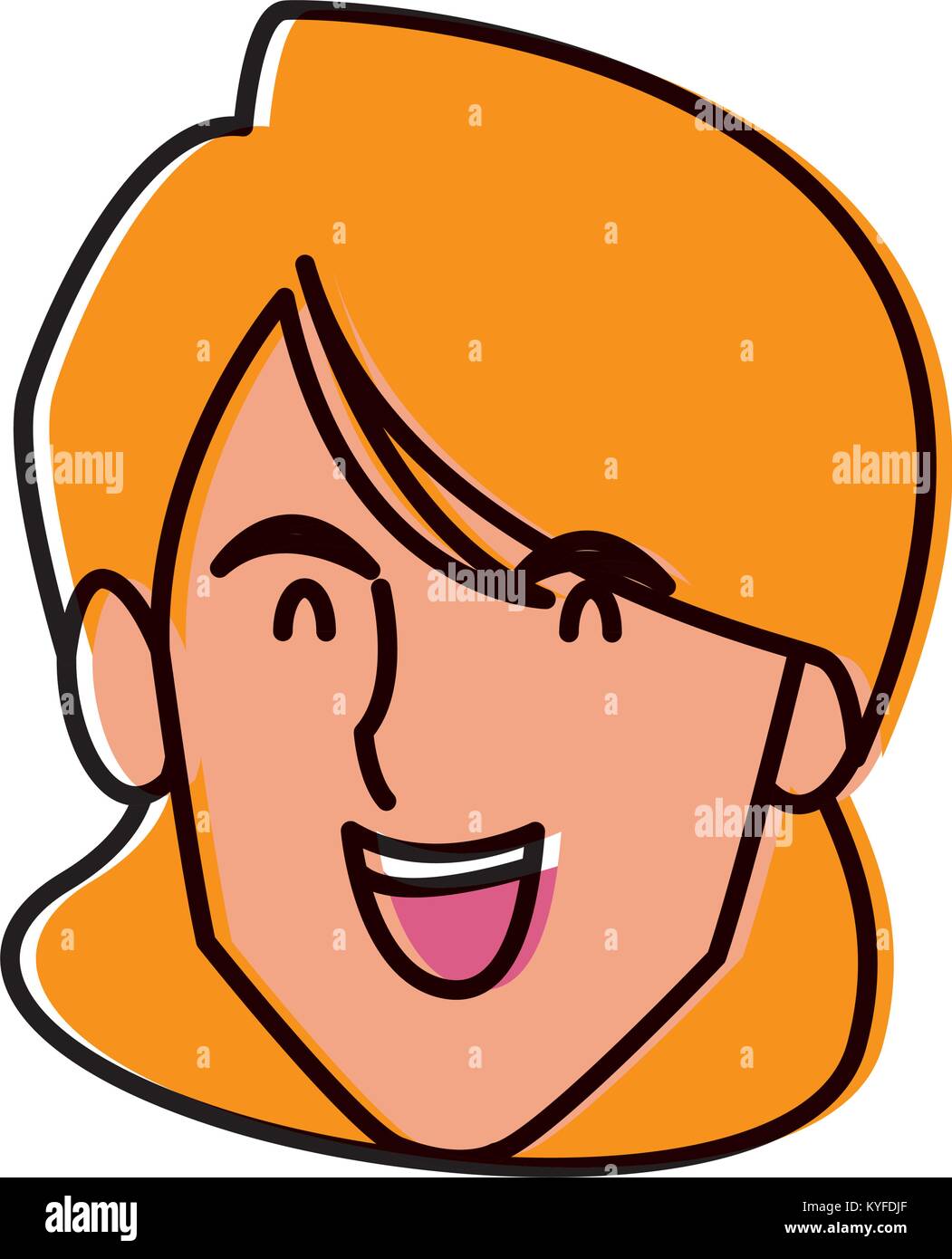 Woman face smiling cartoon Stock Vector Image & Art - Alamy