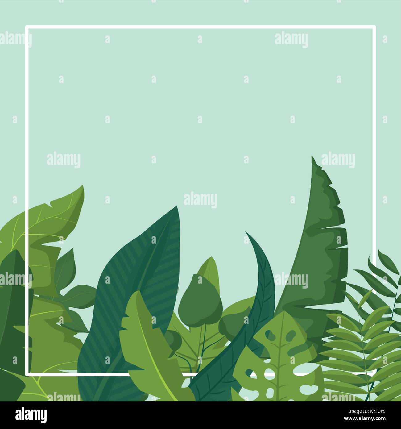 Tropical leaves frame Stock Vector Image & Art - Alamy