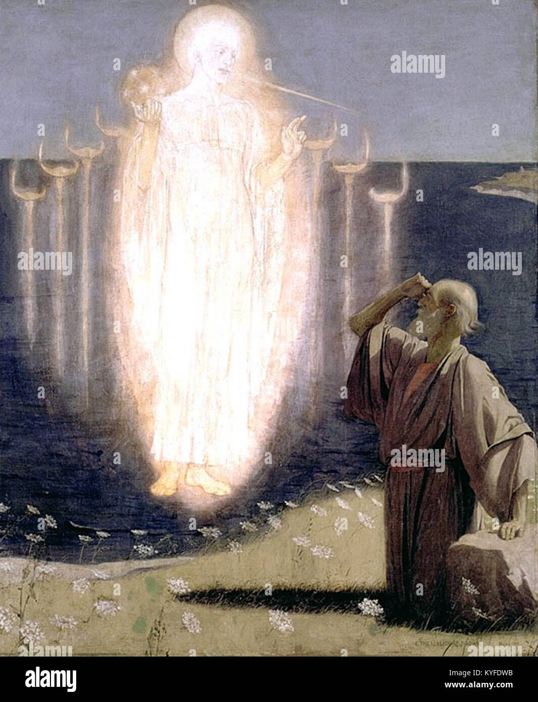 *Vision de Saint Jean* is a depiction of St. John's vision on the ...