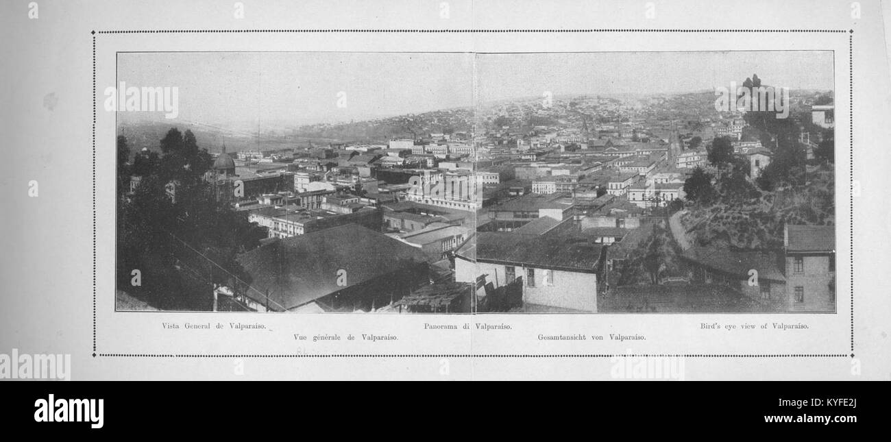 A panoramic view of Valparaíso, a coastal city in Chile. Known for its ...