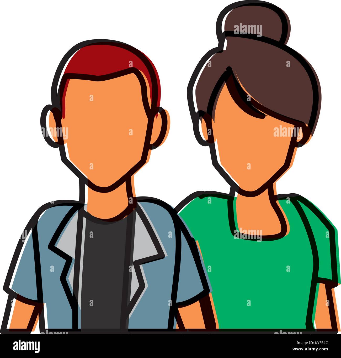 Couple of friends cartoon Stock Vector Image & Art - Alamy