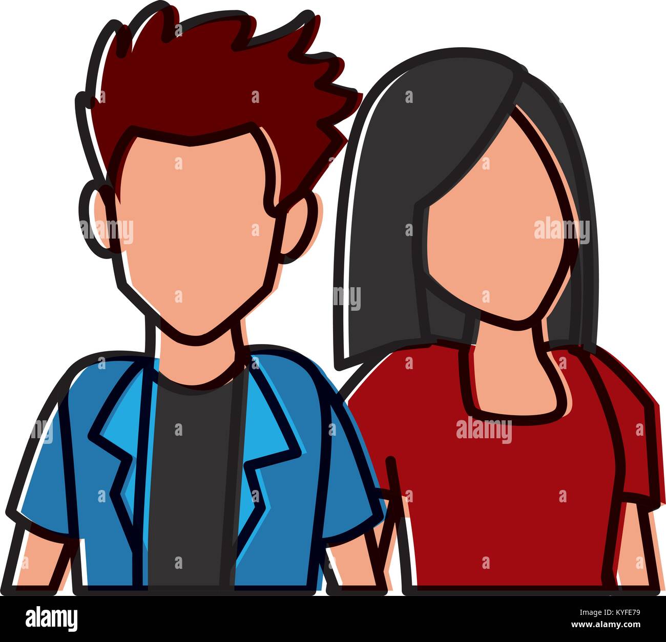 Couple of friends cartoon Stock Vector Image & Art - Alamy