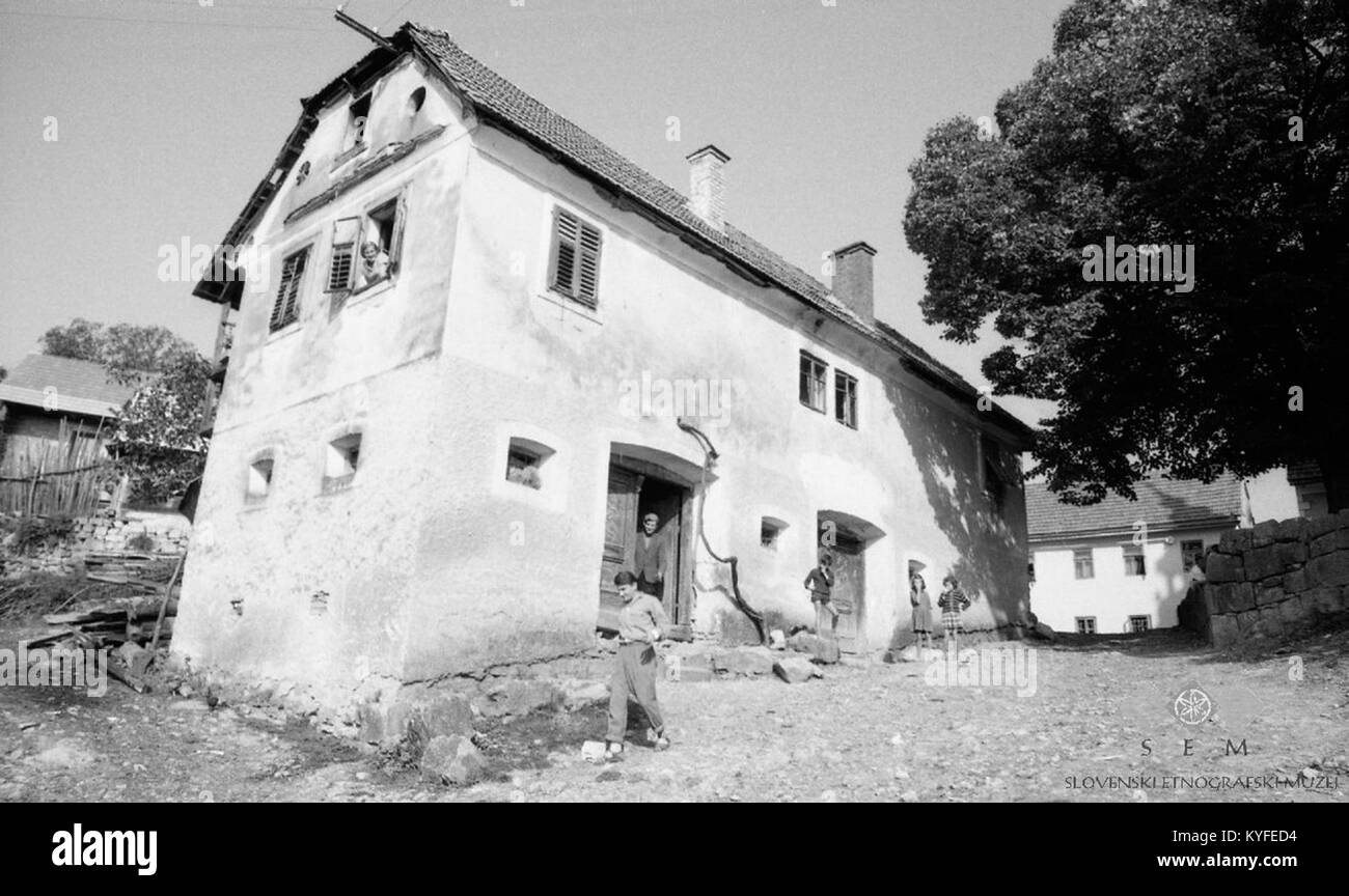 Vivodina house in Drašiči, Slovenia, photographed in 1965, showing ...