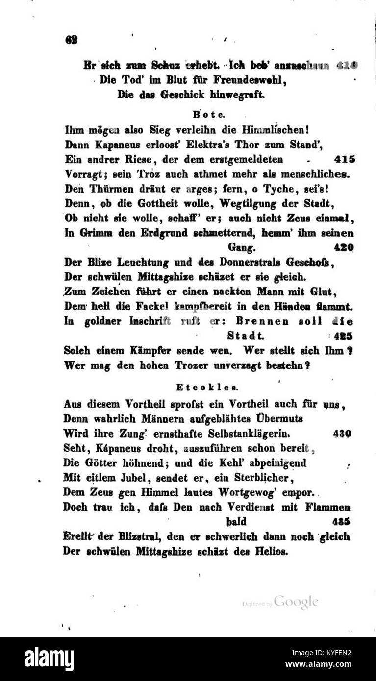 The Voß edition of 'Äschylos' contains classical Greek tragedies ...