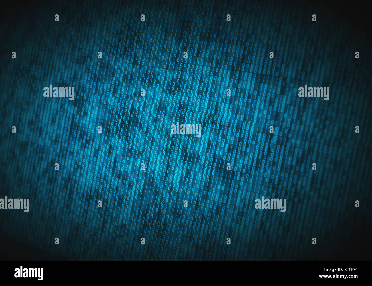 Abstract Binary Code On Computer Screen As Technology Background It