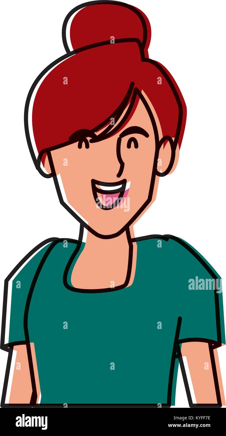 Woman profile smiling cartoon Stock Vector Image & Art - Alamy