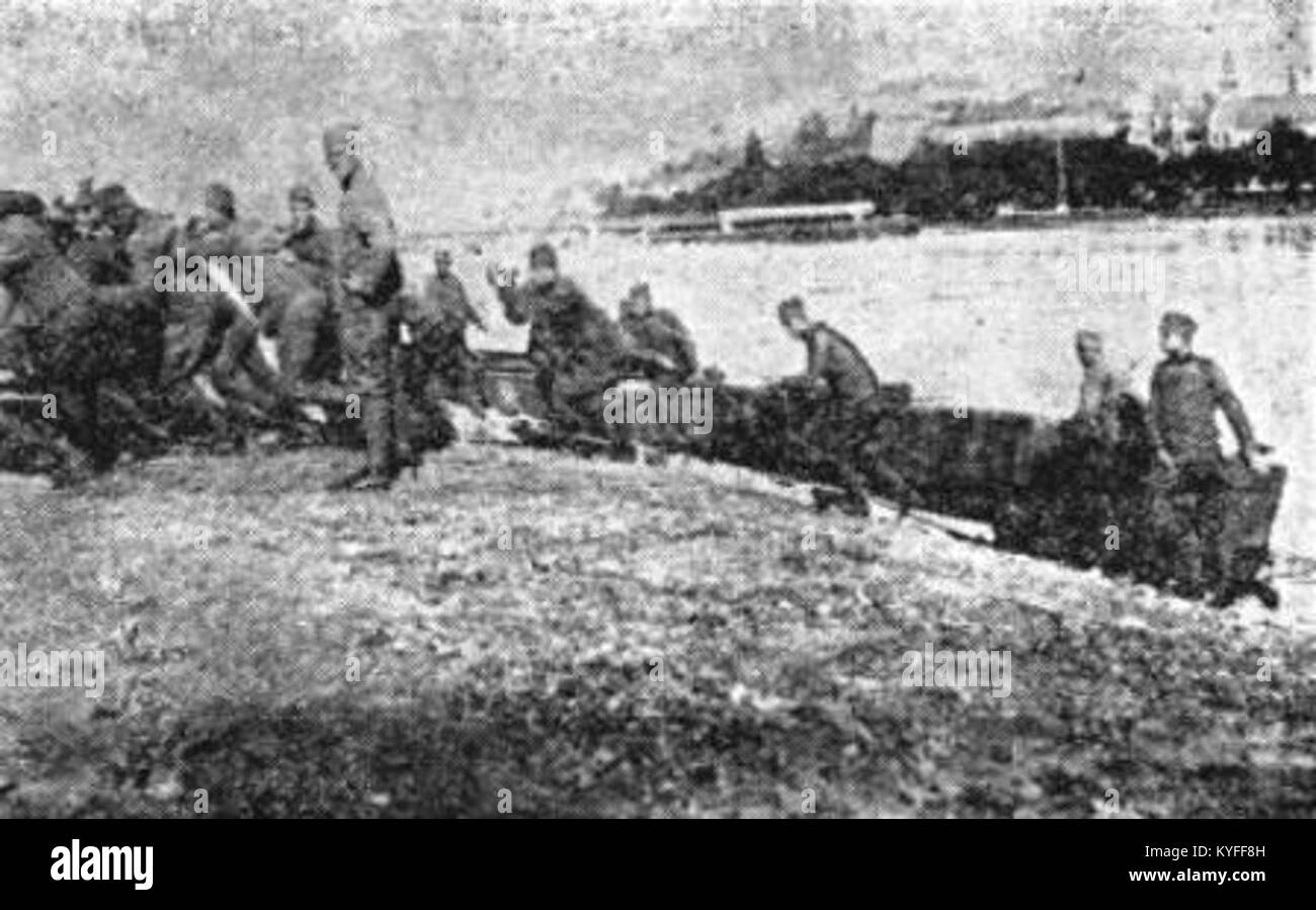 This historical photograph shows military exercises of the Yugoslav ...