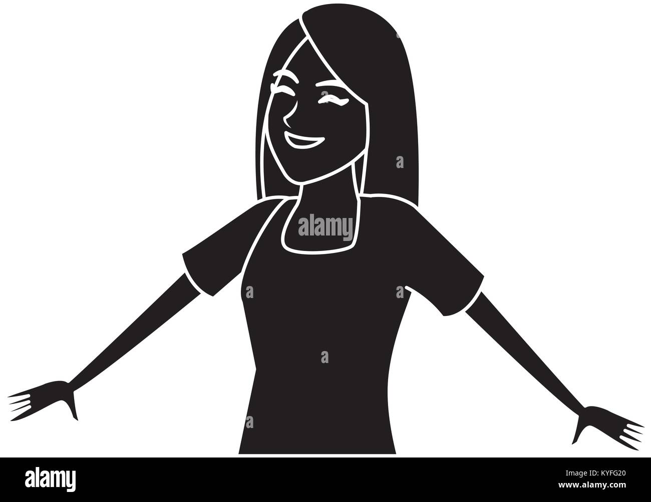 Woman happy cartoon Stock Vector Image & Art - Alamy