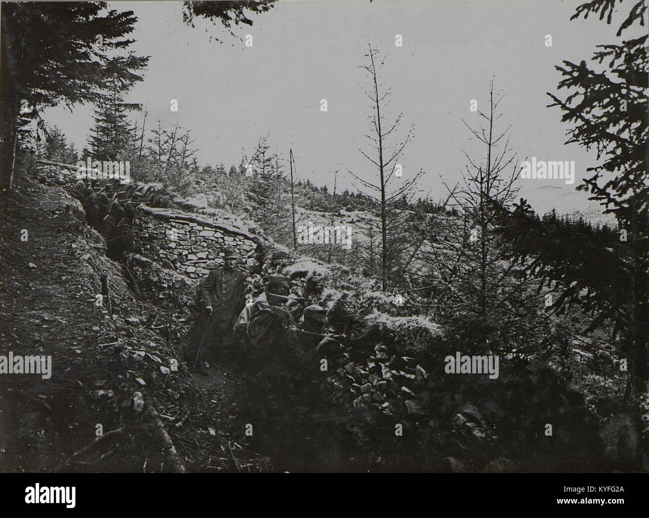 This photograph shows a pre-established military position at Turawah ...