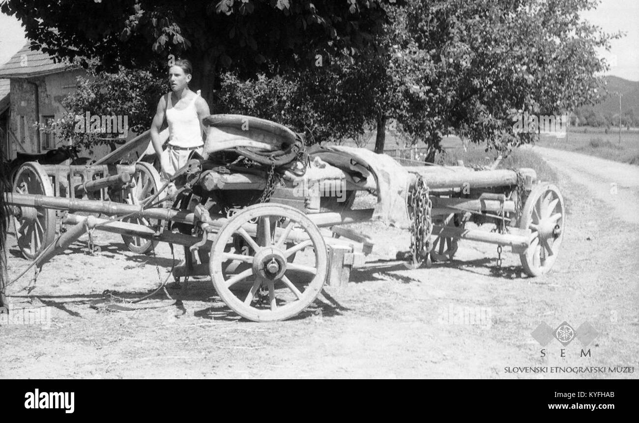 A photograph of a wood transport cart ready for use, taken in the ...