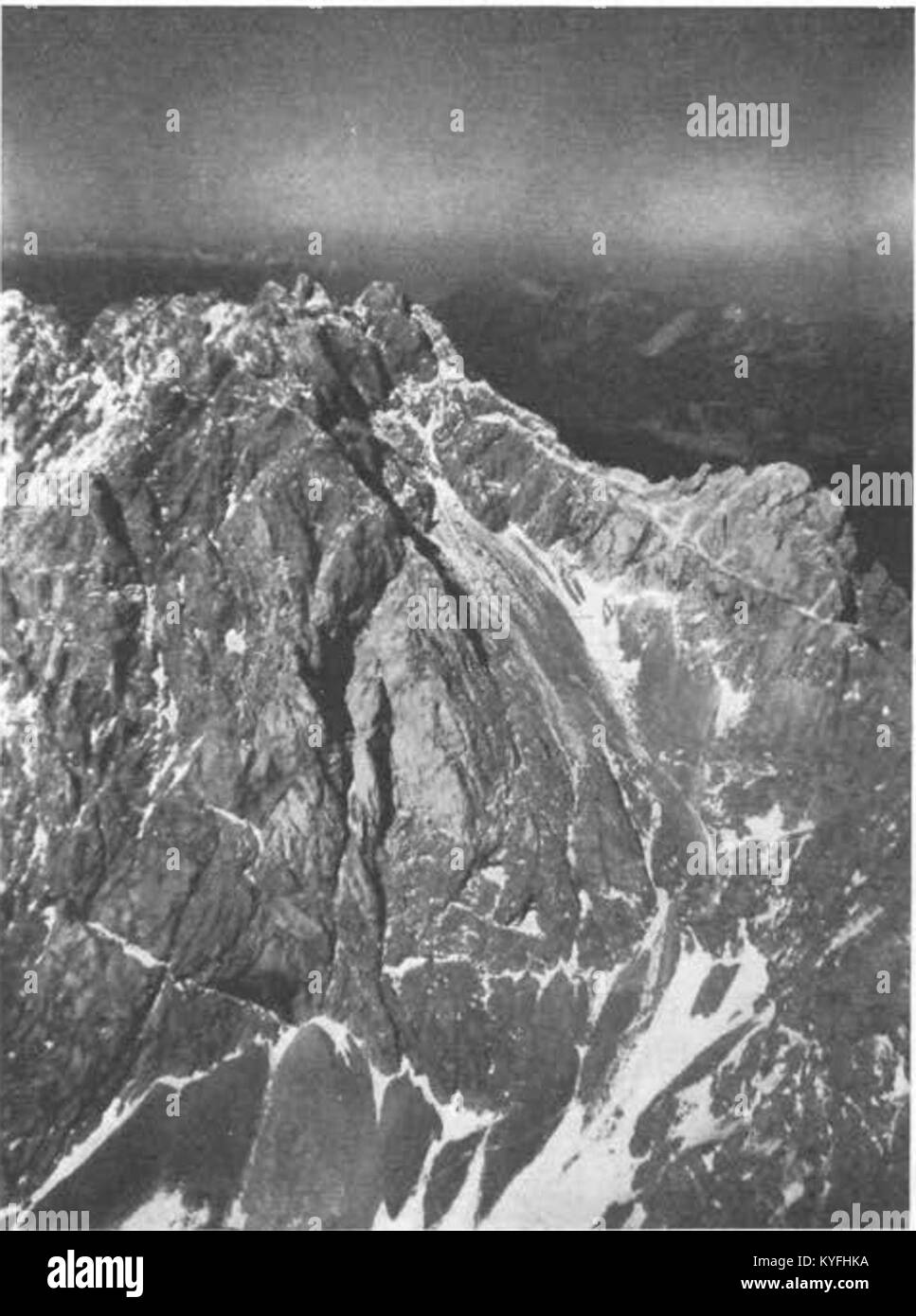 Photograph from 1935 depicting the peaks of Kočna, a prominent mountain ...