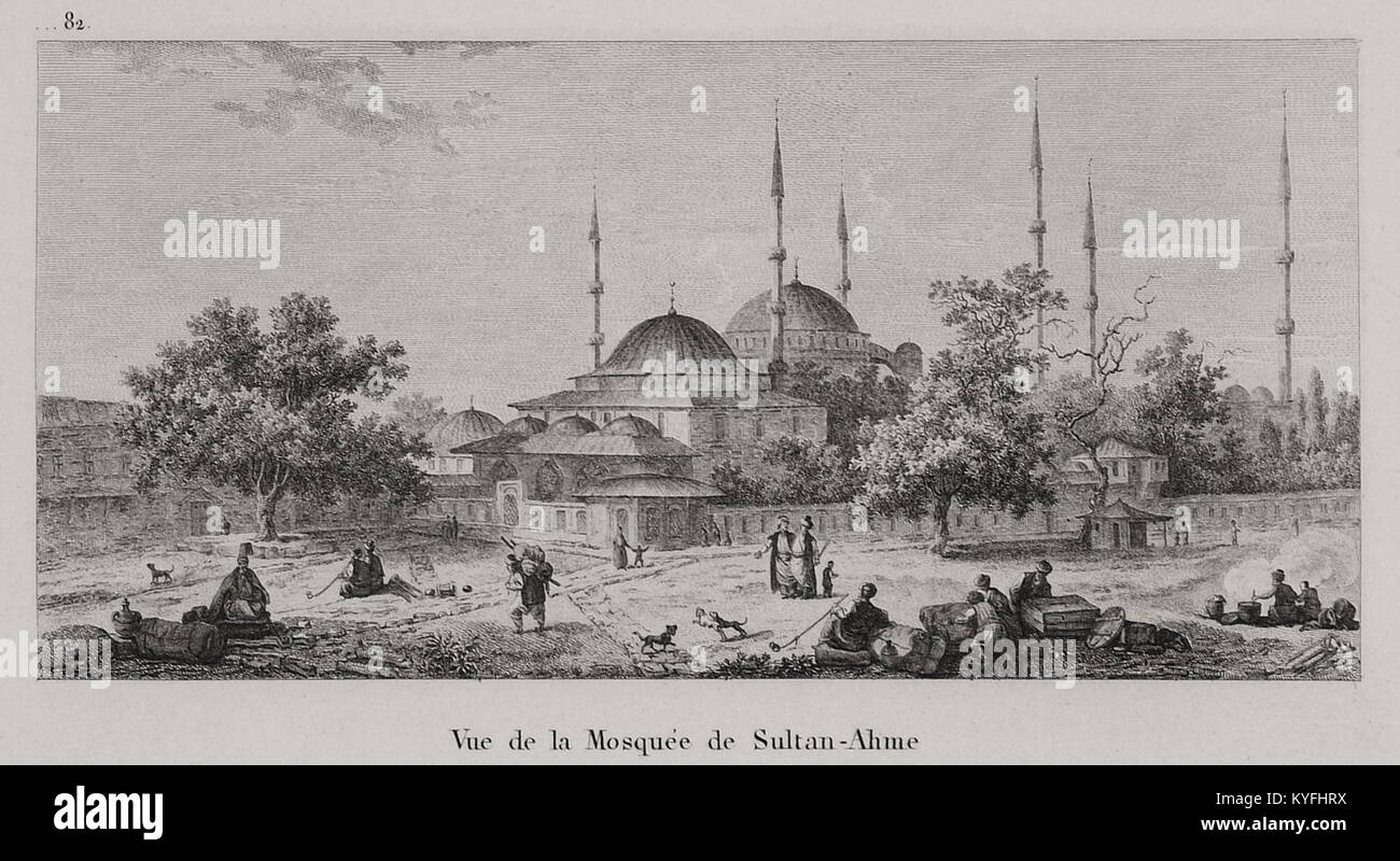 Vue de la Mosquée de Sultan Ahme - Choiseul-gouffier Gabriel Florent ...