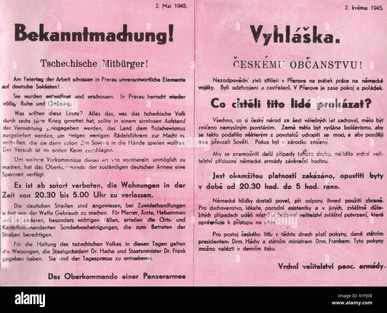 A decree from the Protectorate of Bohemia and Moravia, issued during ...
