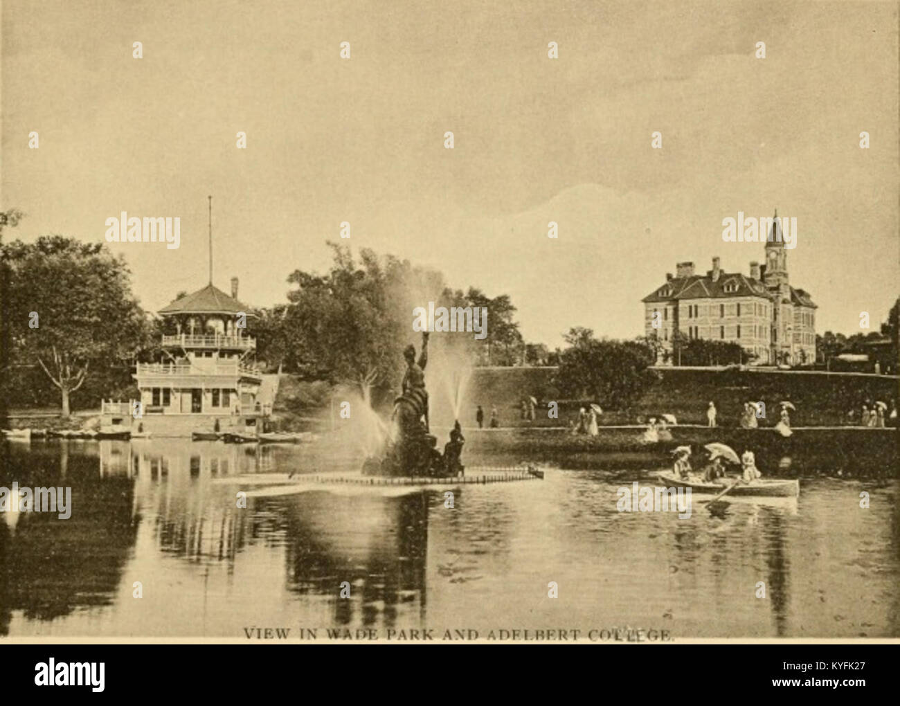 This historical photograph shows Wade Park and Adelbert College in ...