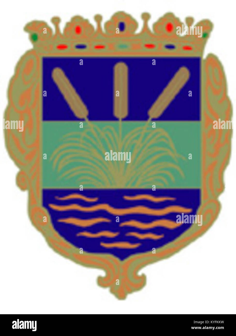 The coat of arms of Rust, a town in Burgenland, Austria, is a symbol of ...