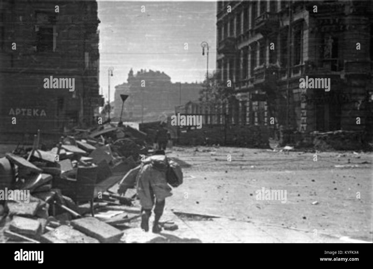 Historical photograph by Bałuk capturing the Warsaw Uprising in 1944 ...