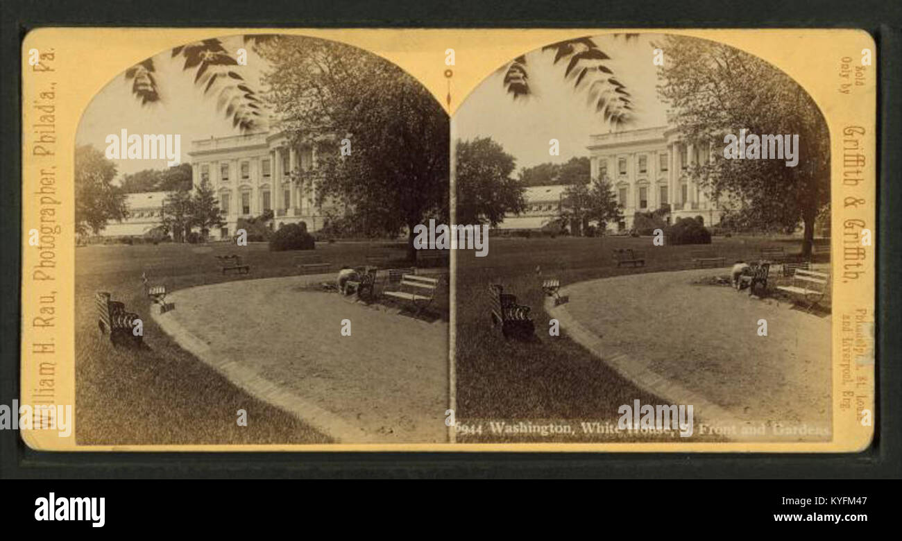 Washington, White House, south front and gardens, by Rau, William ...