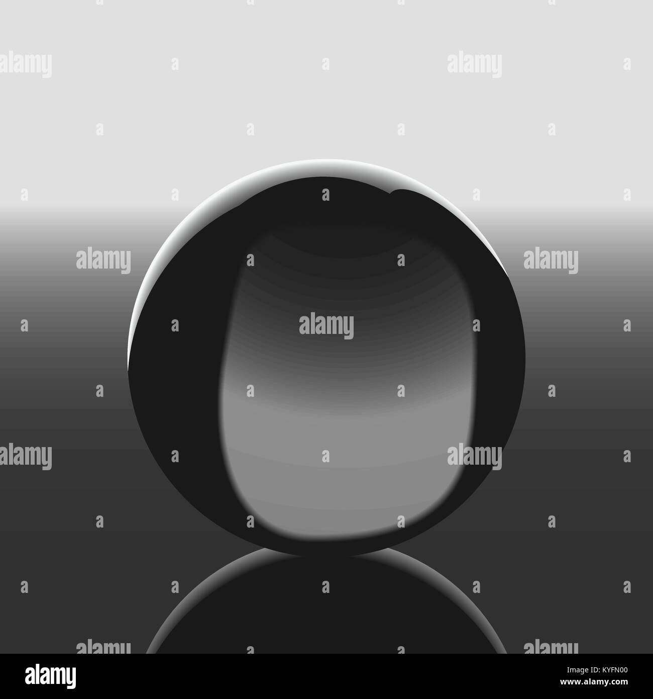 abstract transparent sphere on a mirror surface. vector illustration ...