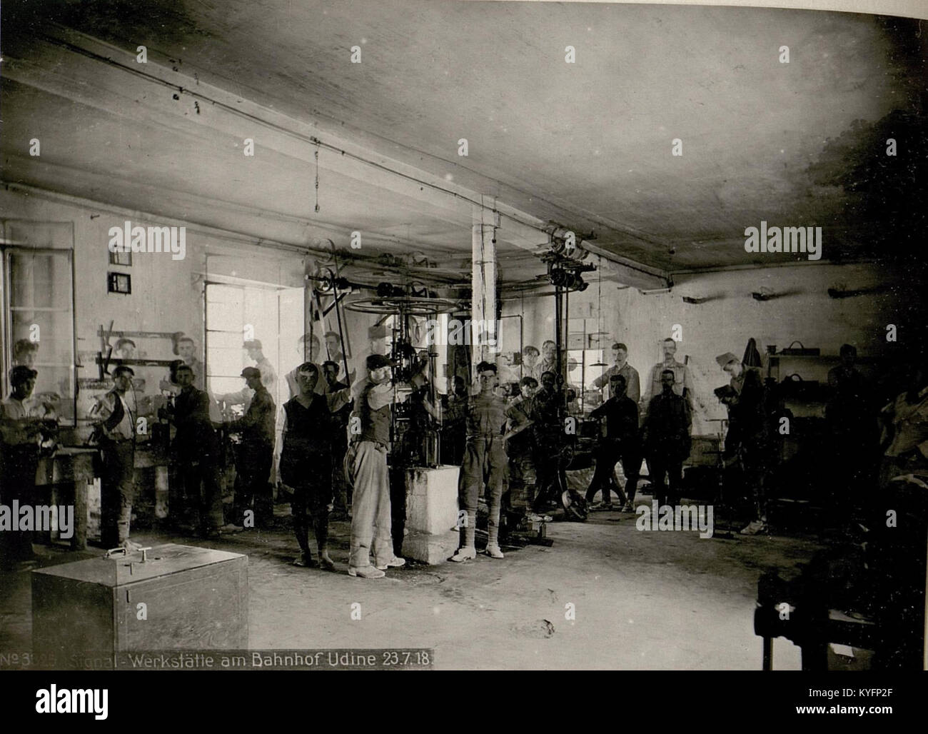 This photograph captures a workshop near the Udine railway station in ...