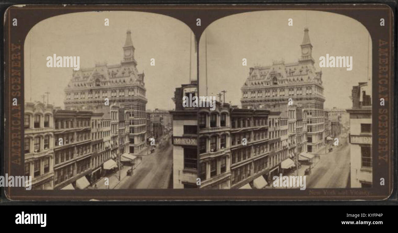 A stereoscopic photograph depicting the Western Union Telegraph Company ...