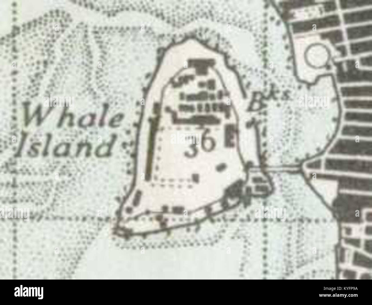 A 1945 map of Whale Island in Hampshire, England. The map provides ...