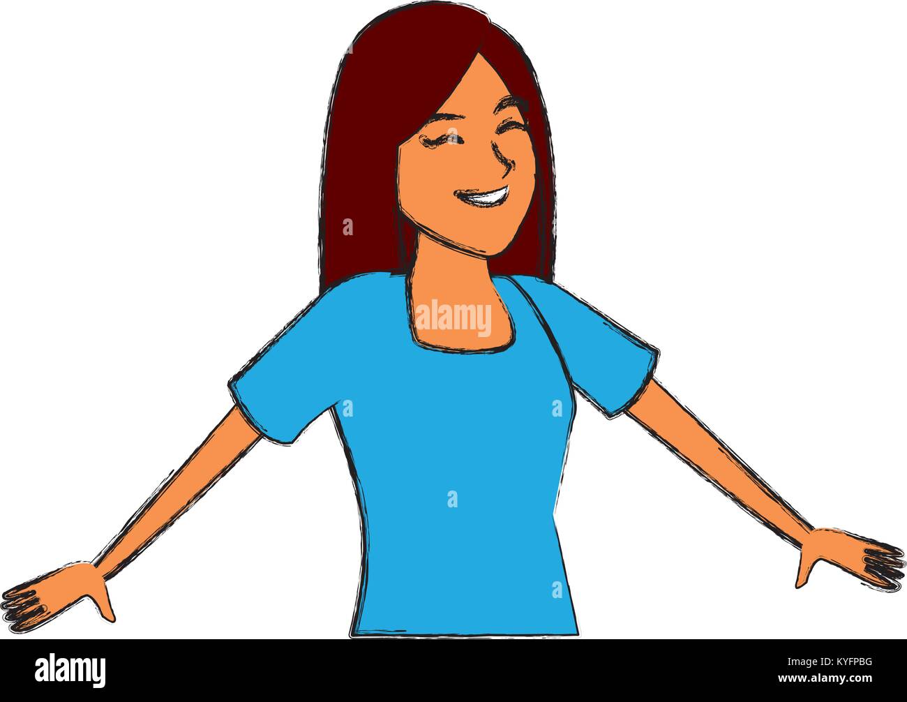 Woman happy cartoon Stock Vector Image & Art - Alamy