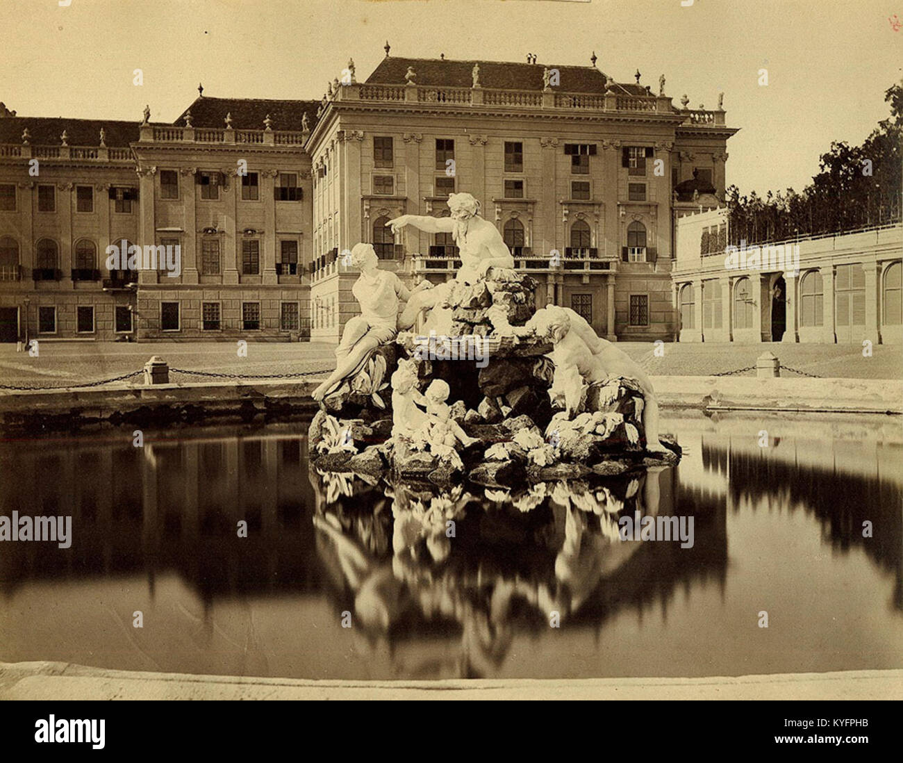 The Schönbrunn Fountain in Vienna, constructed in the 19th century, is ...