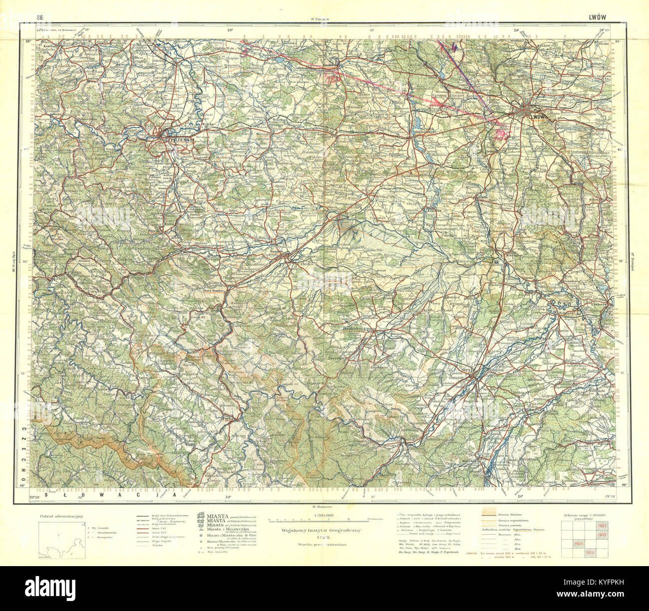 WIG Mapa Operacyjna Polski - 86 Lwów 1928 Stock Photo - Alamy