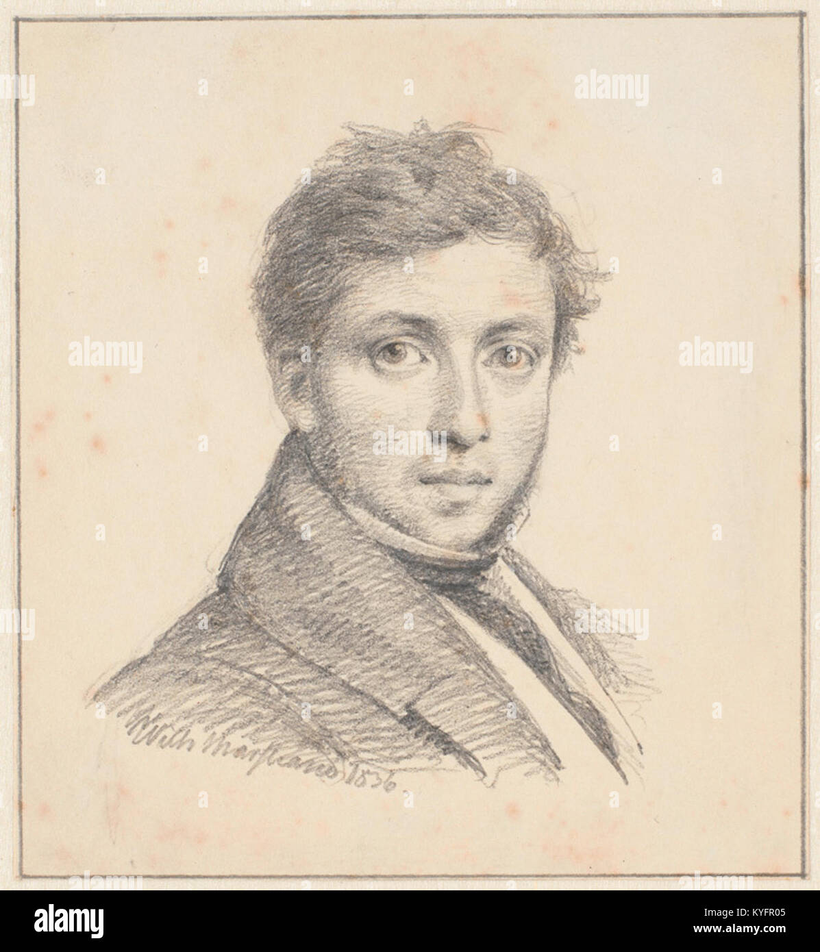 Drawing by Wilhelm Marstrand depicting Danish painter Christen Købke ...