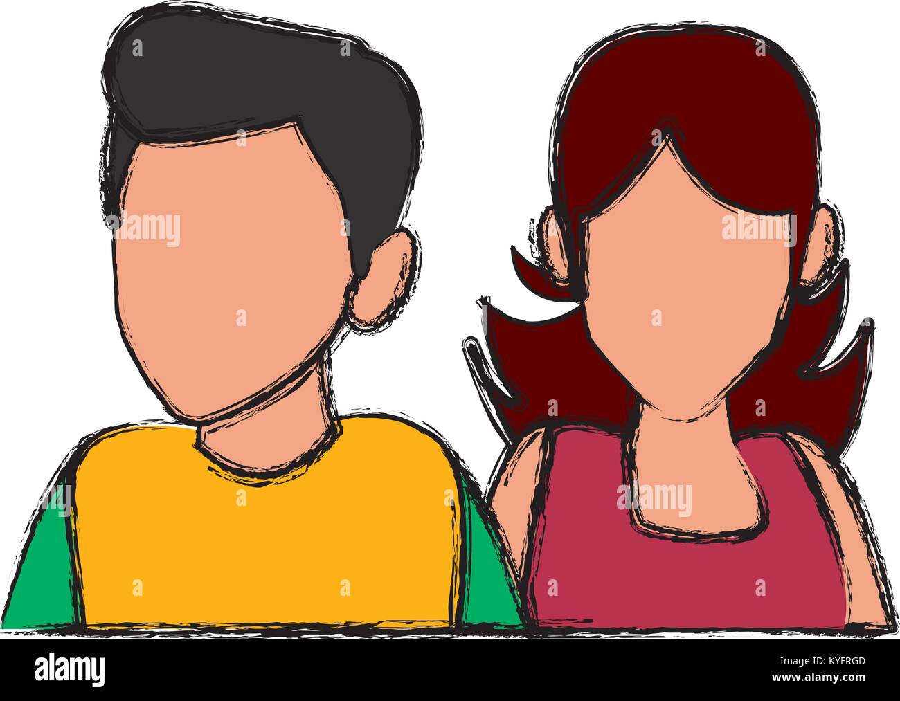 Couple of friends cartoon Stock Vector Image & Art - Alamy