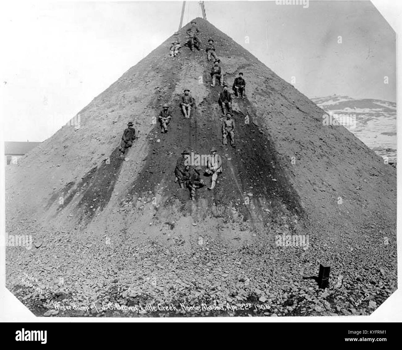 Historic photograph showing operations Black and White Stock Photos ...