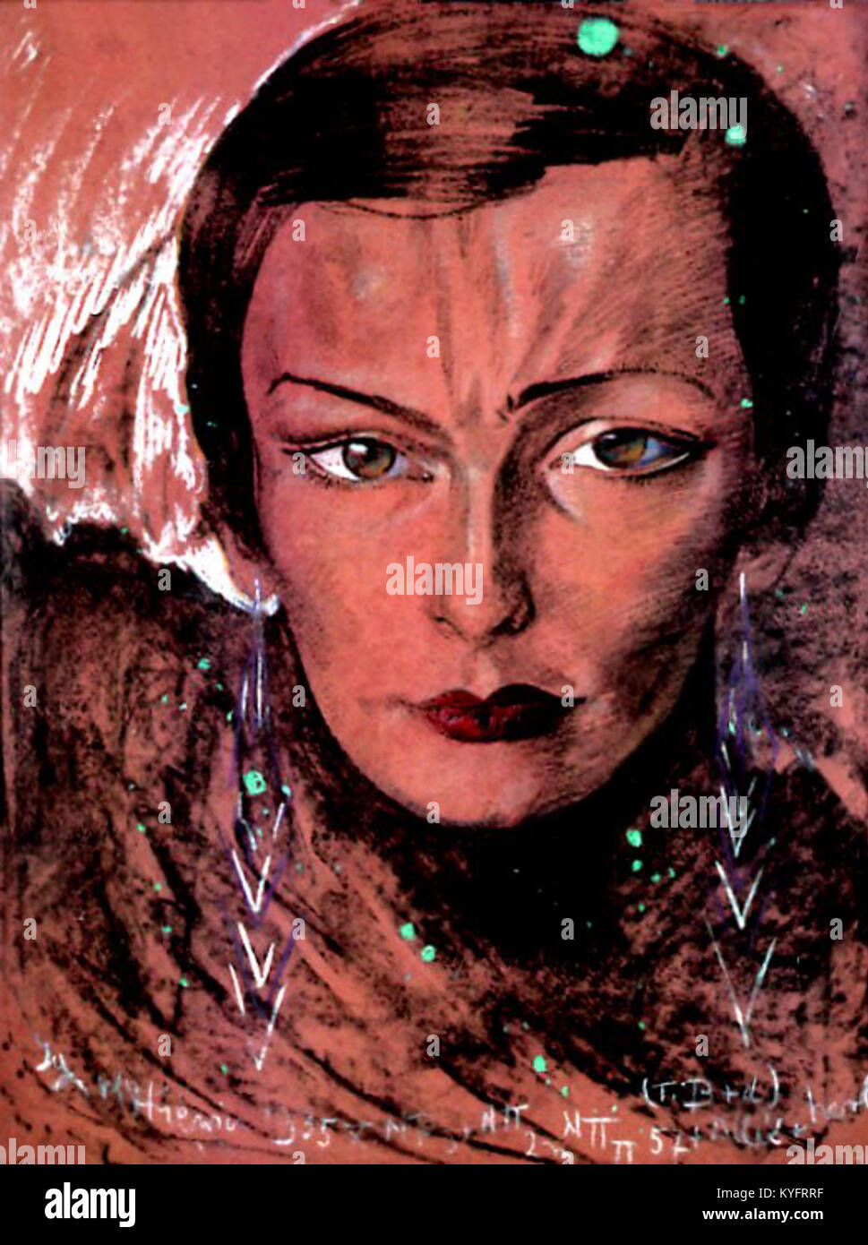 A portrait of Maria Kaminska by the Polish artist Witkacy (Stanisław ...