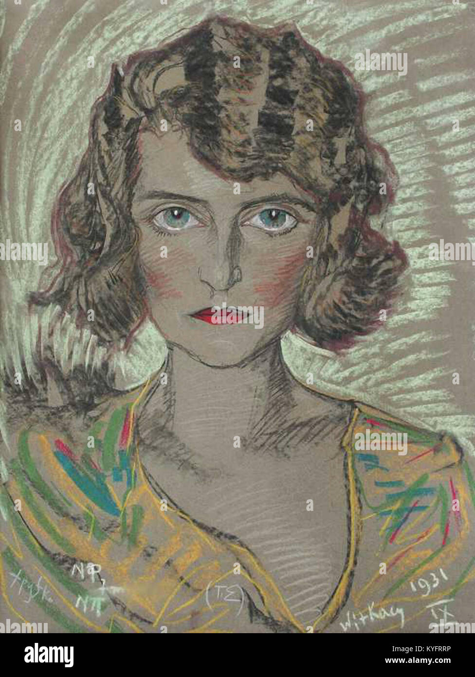 This portrait by Witkacy (Stanisław Ignacy Witkiewicz) depicts Modesty ...