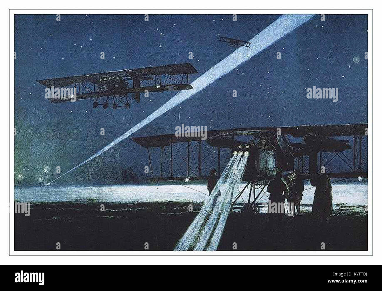 François Flameng's painting depicts an aeroplane in action during World ...
