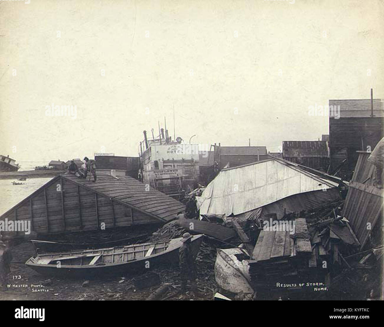 Wreckage of buildings and ships after a storm, Nome, Alaska, ca 1900 ...