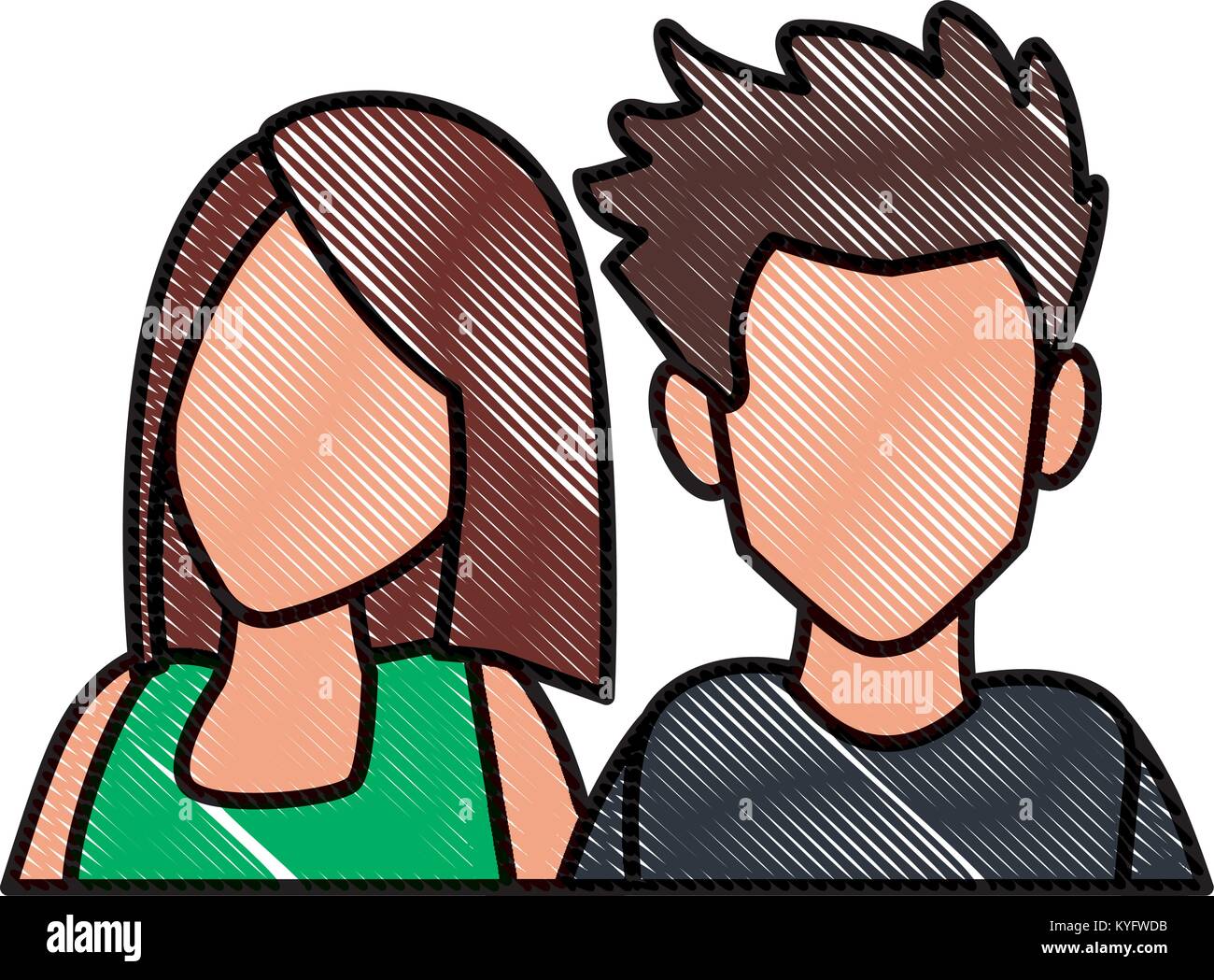 Couple of friends cartoon Stock Vector Image & Art - Alamy