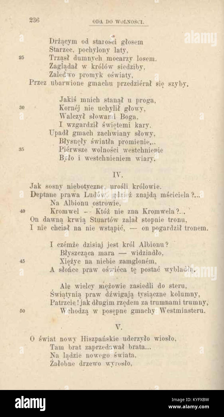 'Oda do wolności' (Ode to Freedom) is a poem by the Polish Romantic ...