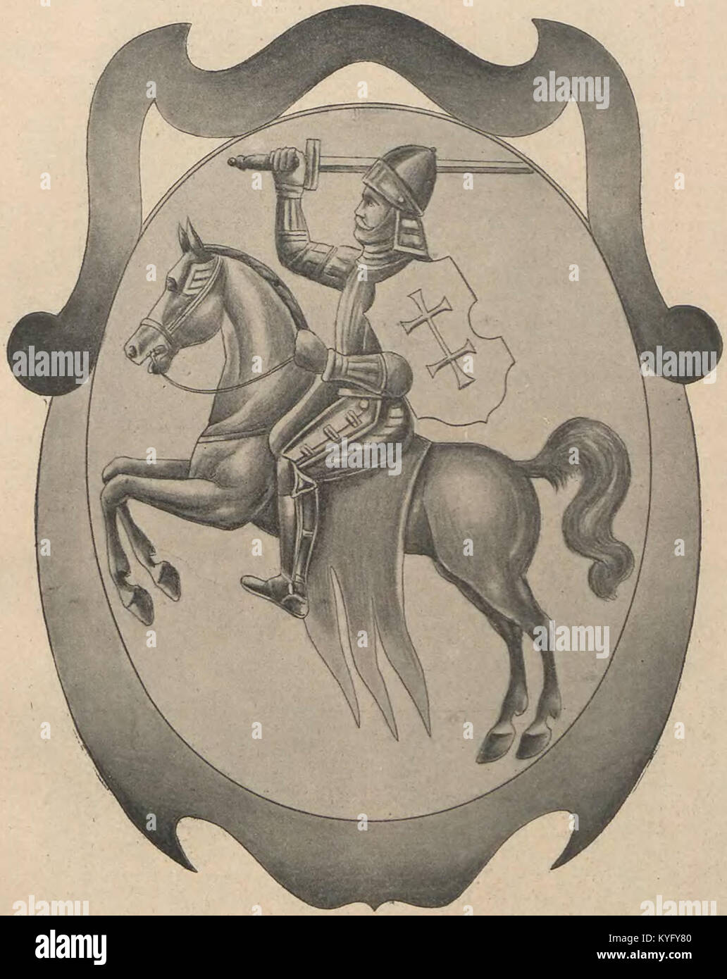 A 1900 photograph from Polotsk (now in Belarus) showing the Pahonia ...