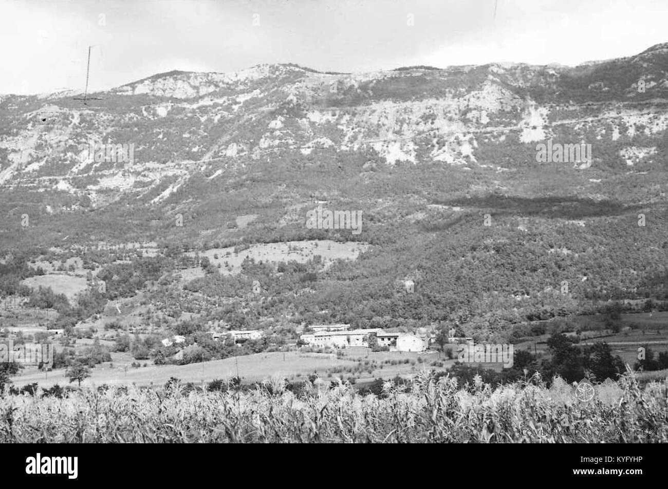 The 'Pogled na Podgric 1958' offers a panoramic view of Podgric, a town ...