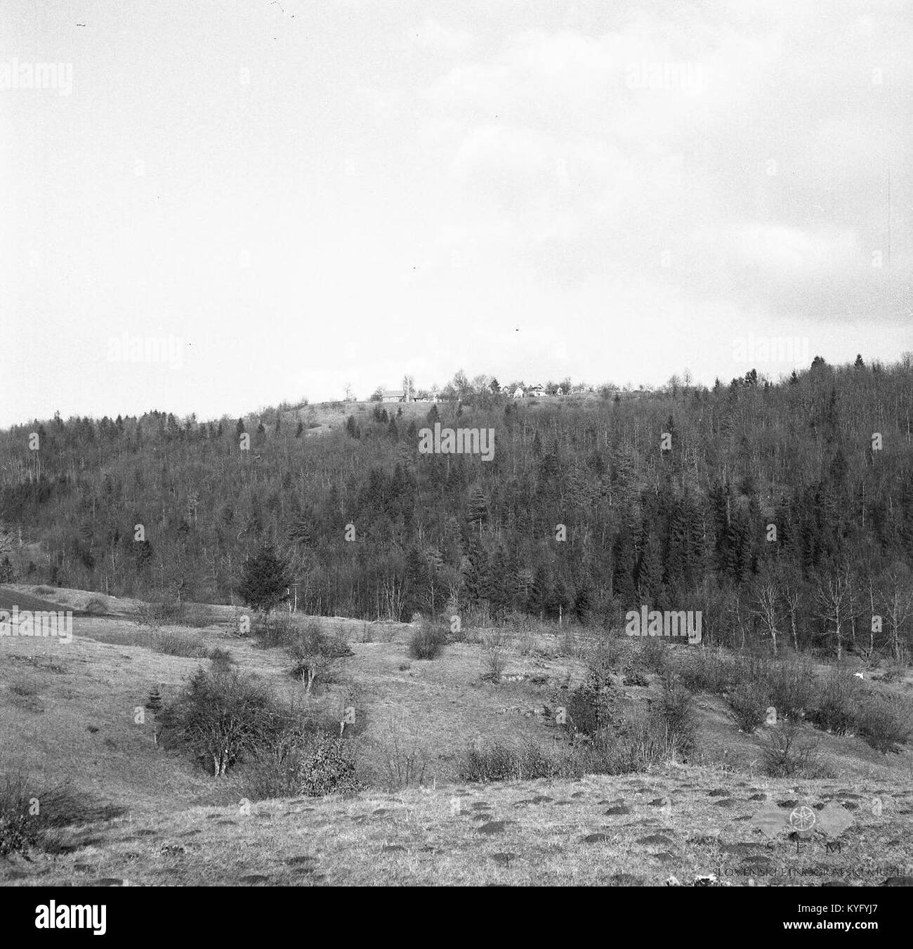A 1964 landscape photograph of Sloko Gora seen from Male Ločnik ...