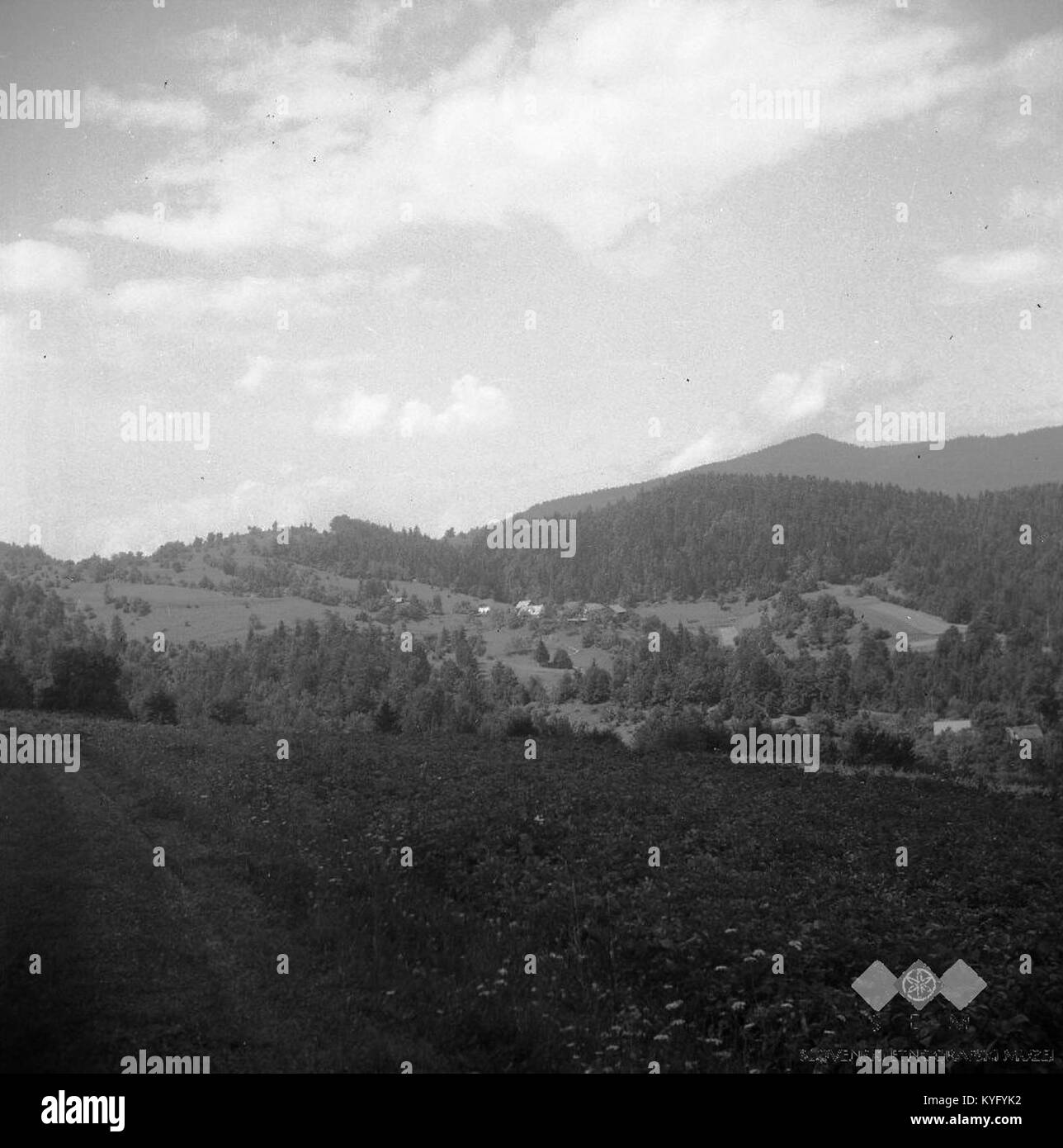 This 1960 photograph shows a view of Uzmane from Mackov, capturing the ...