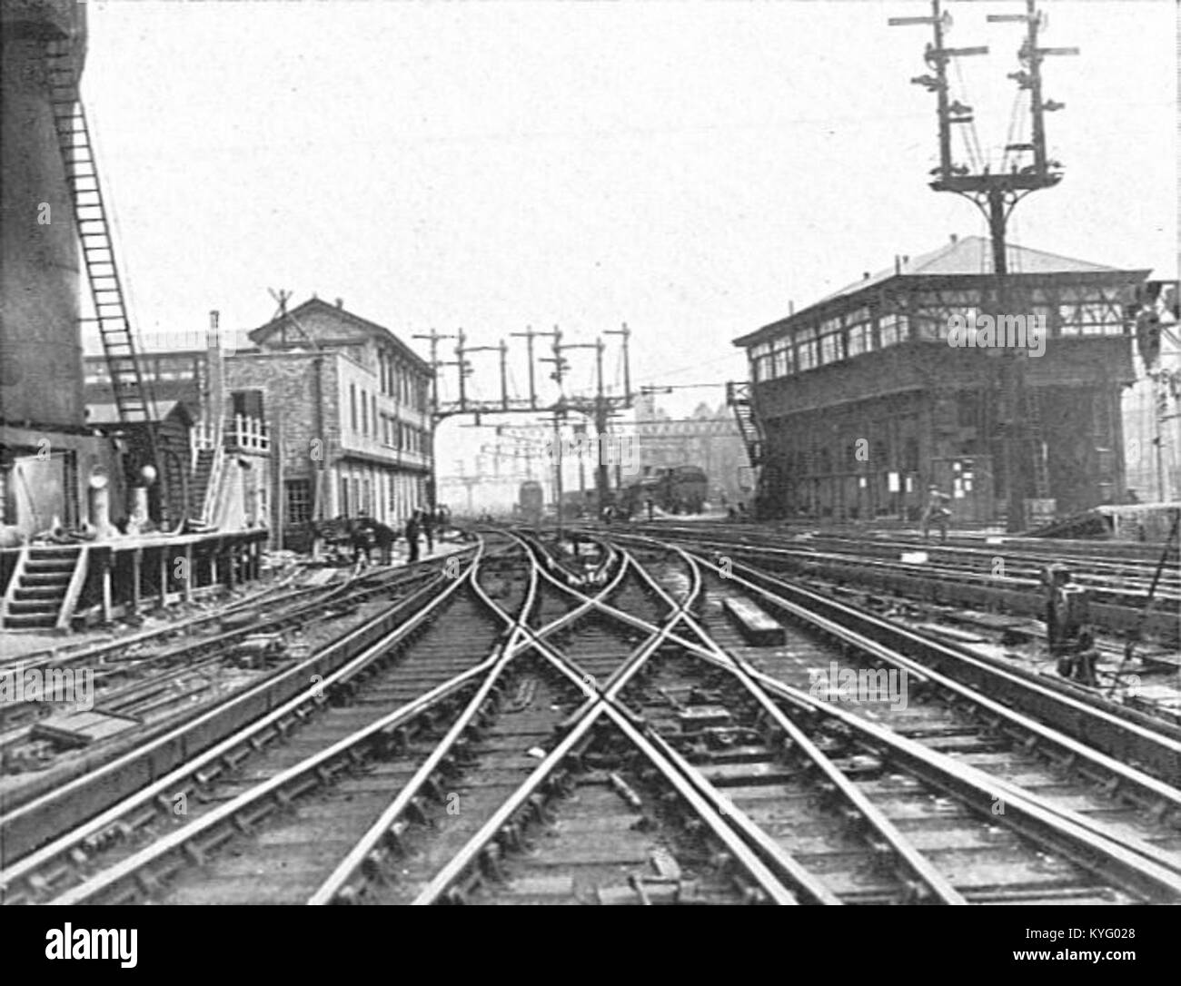 Photograph of London Bridge Station showing pointwork and track layout ...