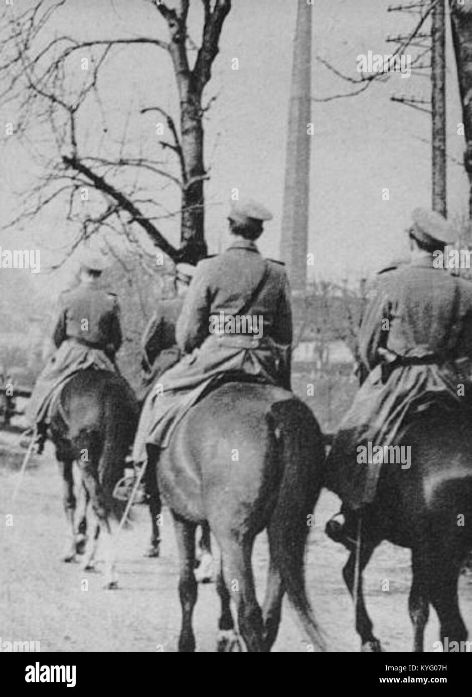 Photograph of a police security assembly showing officers in formation ...